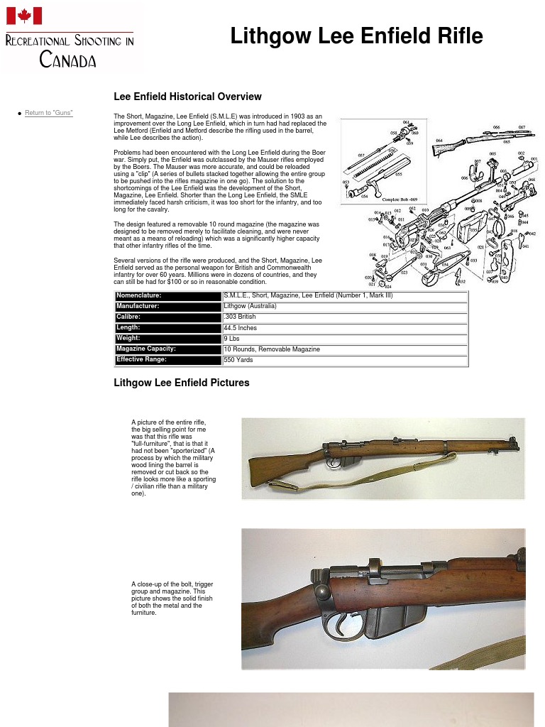 Lithgow Lee Enfield Rifle | Download Free PDF | Rifle | Magazine (Firearms)