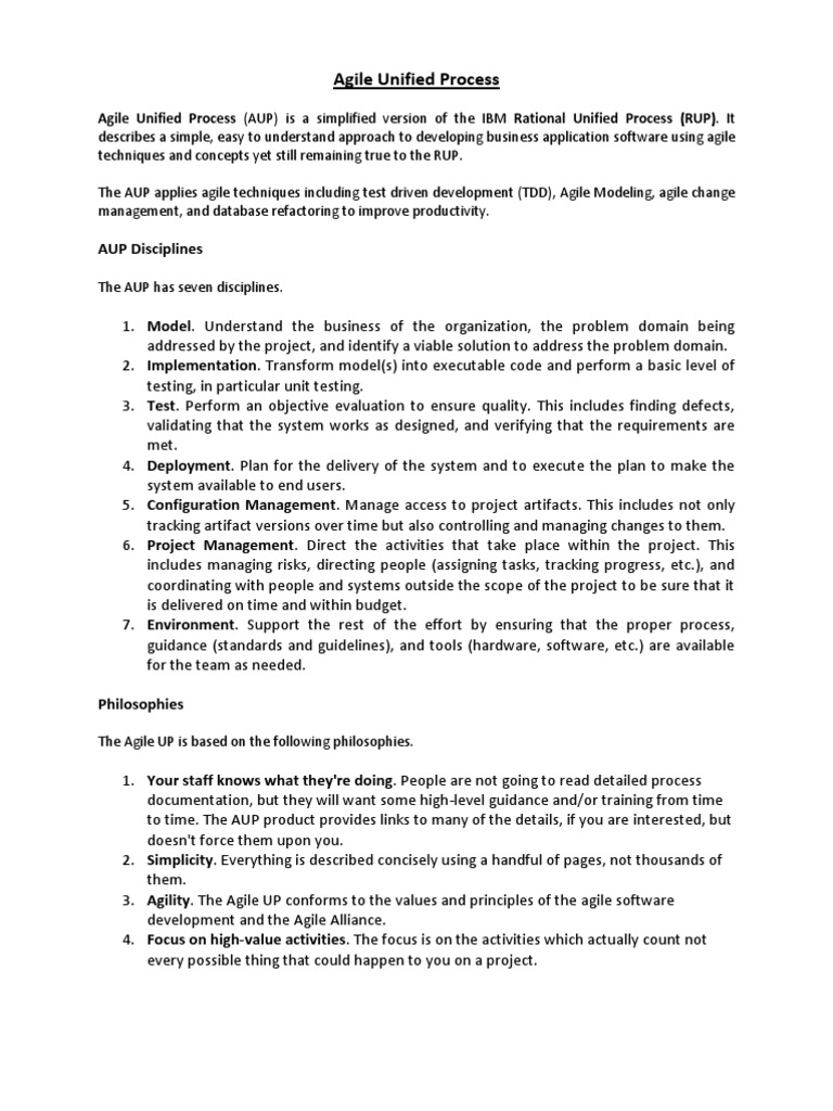 Agile Unified Process | Download Free PDF | Agile Software Development ...