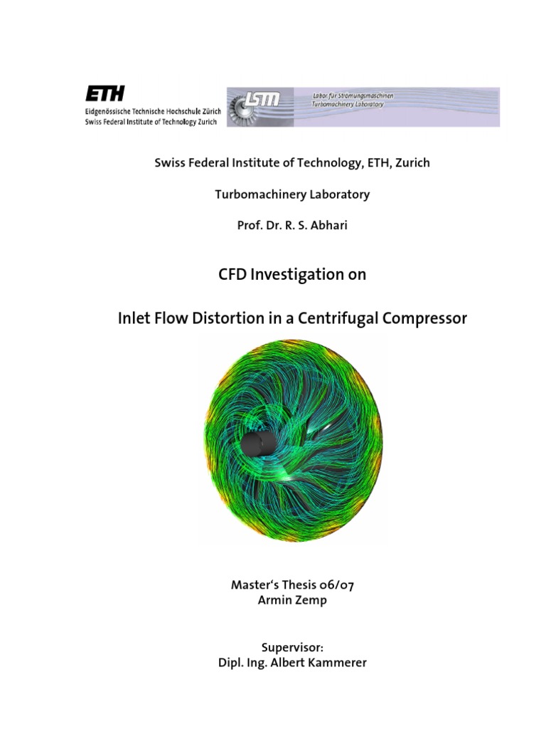 Inlet Flow Distortion in A Centrifugal Compressor | PDF | Gas ...