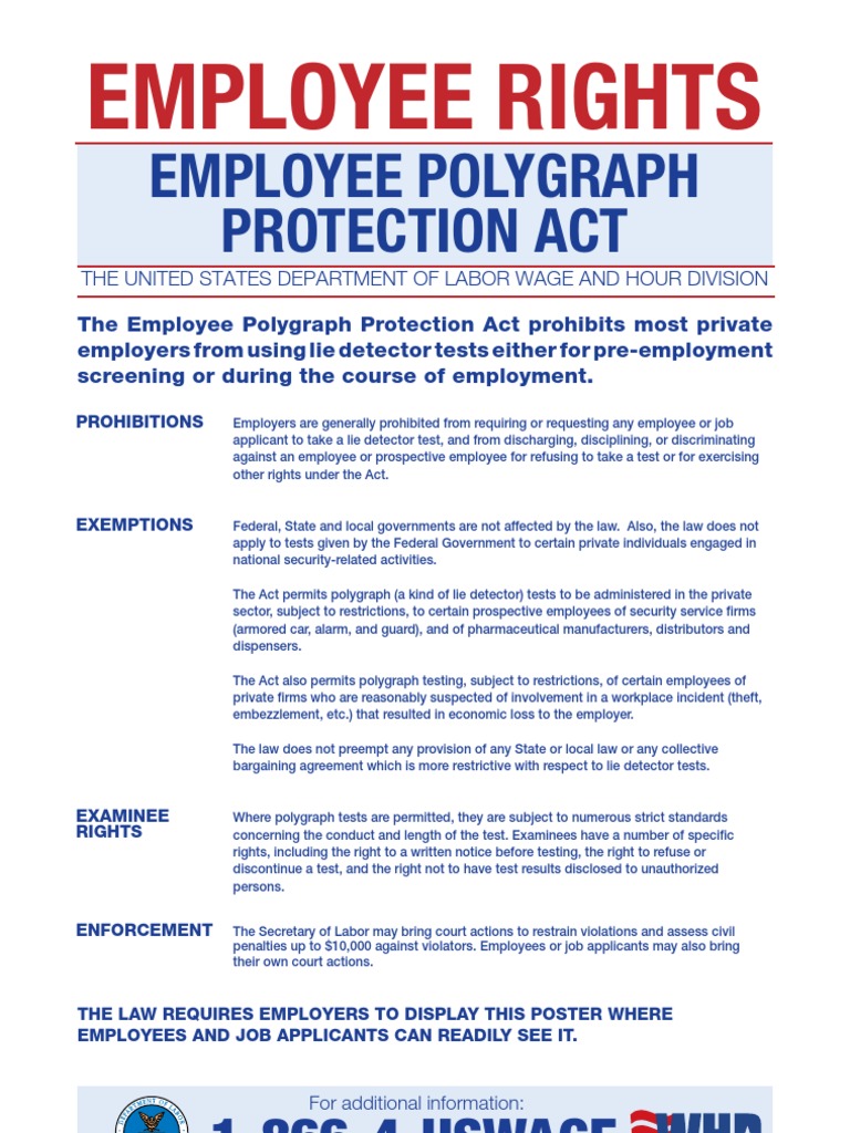 Employee Polygraph Protection Act - Federal Poster | PDF