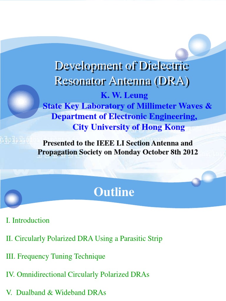 Dielectric Resonator Antenna Development | PDF | Bandwidth (Signal ...