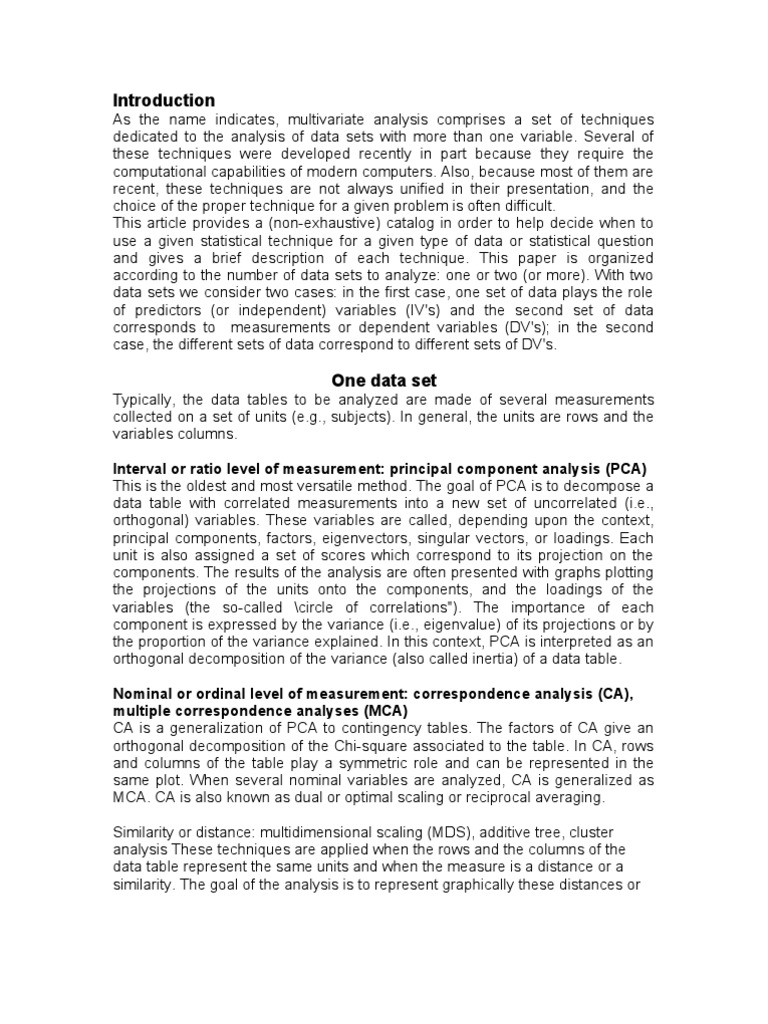 Interval or Ratio Level of Measurement: Principal Component Analysis ...