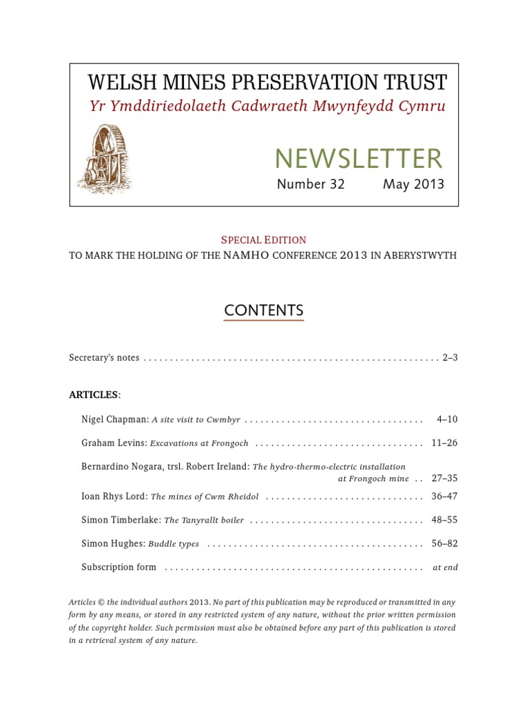 Welsh Mines Preservation Trust Newsletter May 2013 | PDF | Reservoir ...