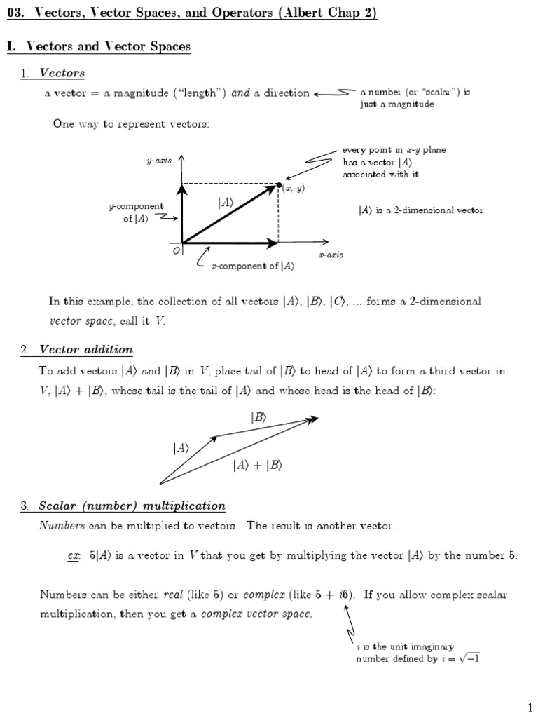 Vectors, Vector Spaces, and Operators | PDF | Eigenvalues And Eigenvectors | Matrix (Mathematics)