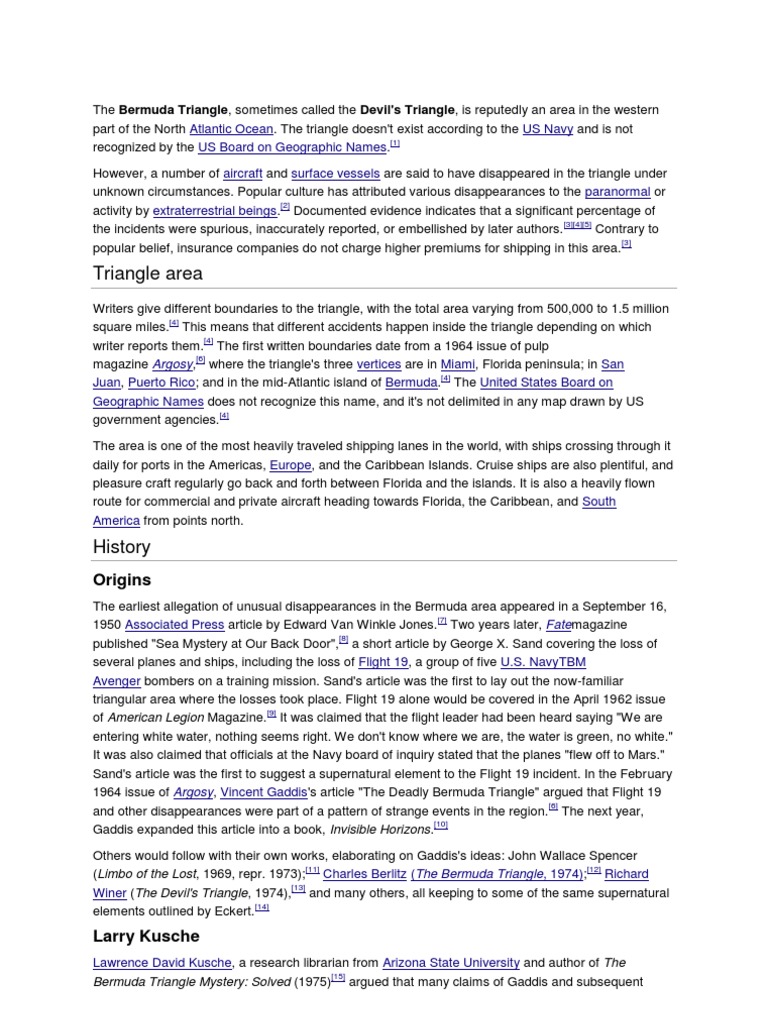 The Mystery of Bermuda Triangle | PDF | Transport | Nature