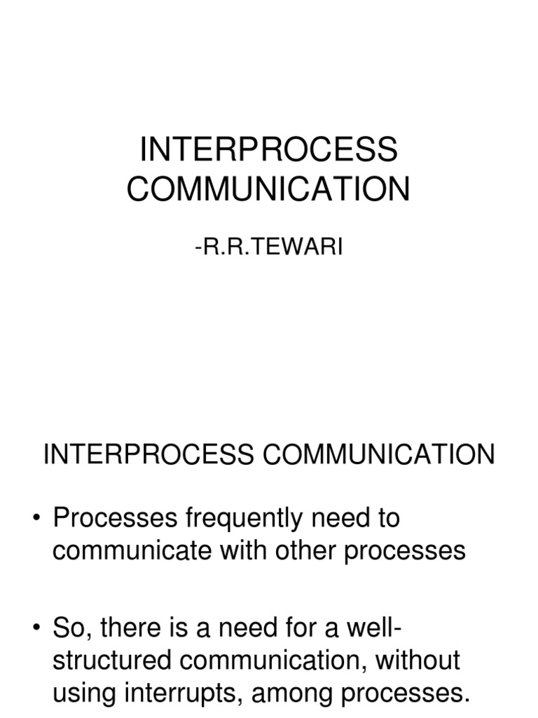 Interprocess Communication | PDF | Information Technology Management | Data