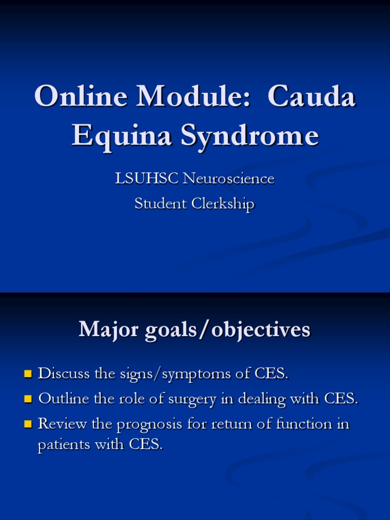 Cauda Equina Syndrome | Diseases And Disorders | Clinical Medicine