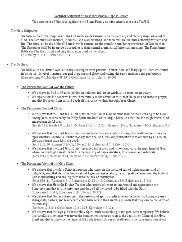 Doctrinal Statements of WJBC and BIMI | Salvation | Grace In Christianity