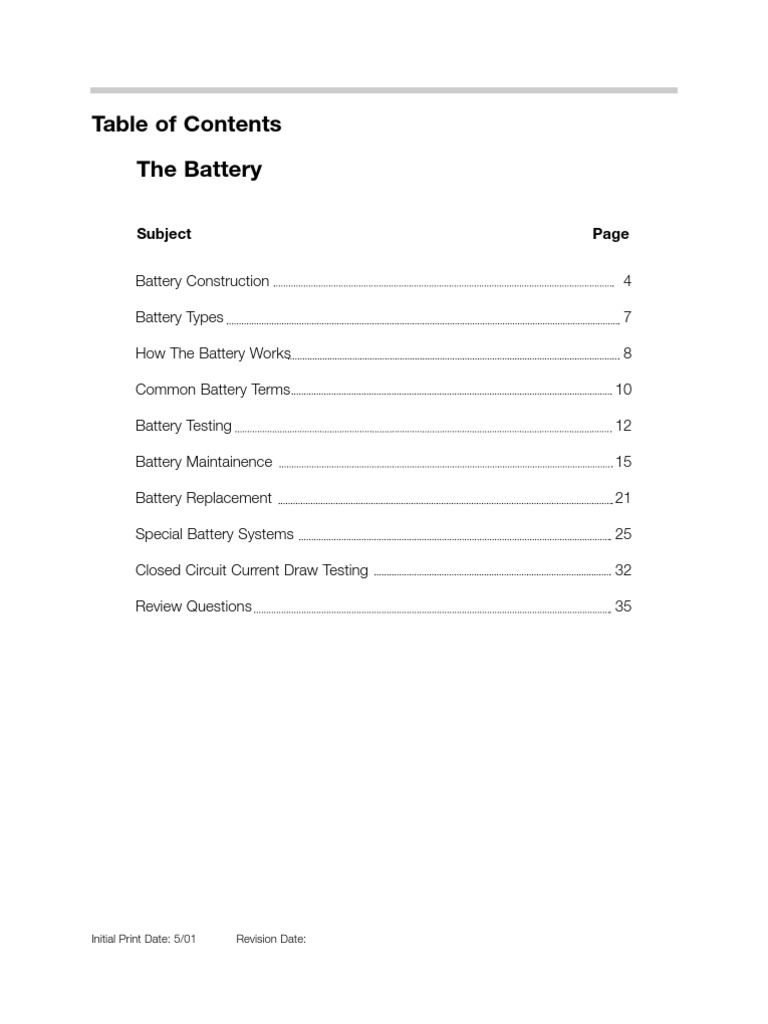 The Battery: Subject | PDF | Battery (Electricity) | Battery Charger