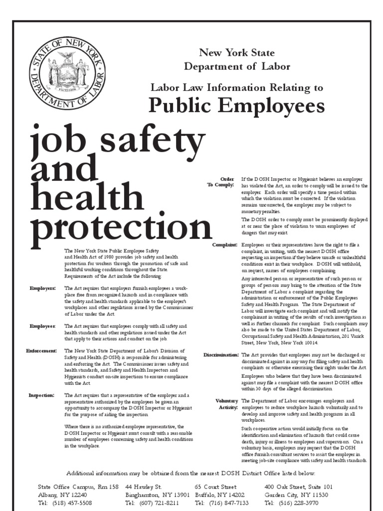 New York Job Safety Regulations Guide | PDF | Occupational Safety And ...