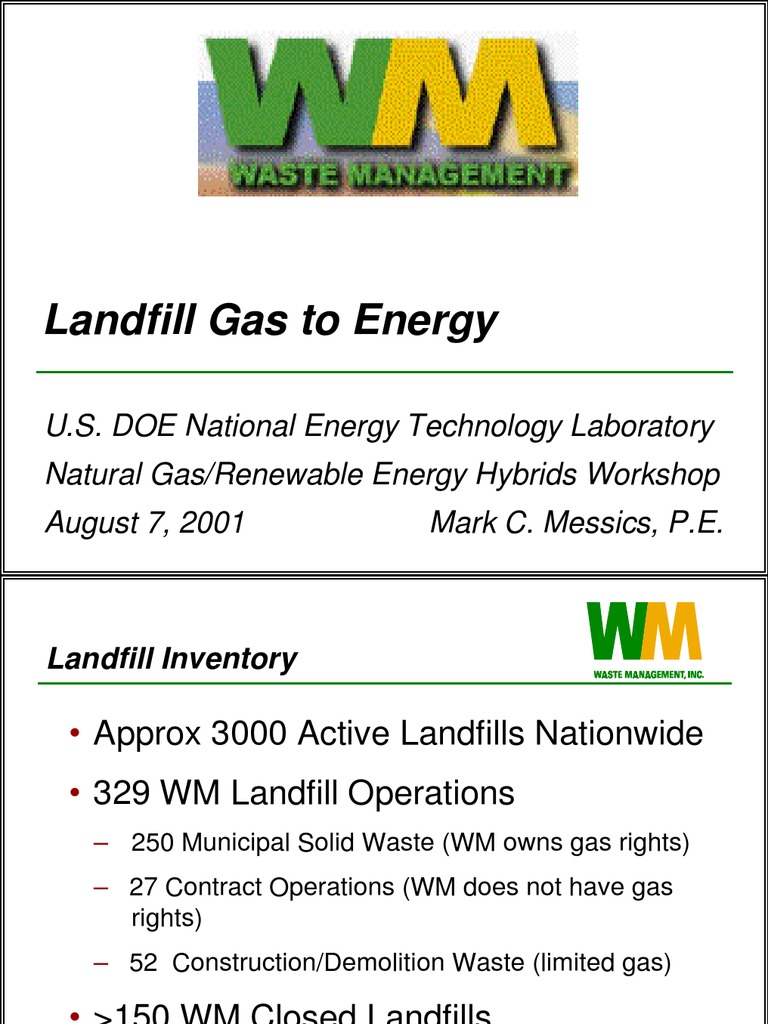 Waste Management Landfill Gas Presentation PDF | PDF | Natural Gas ...