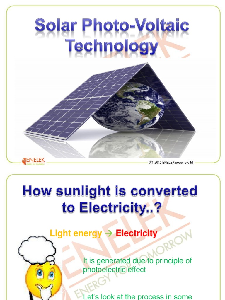 Solar Photo-Voltaic Technology-1 | PDF