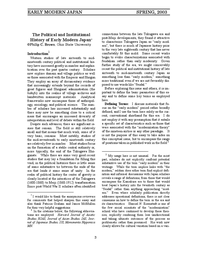 Early Modern Japan | PDF | Japan | Empire Of Japan