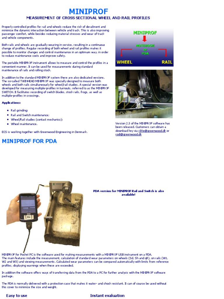 MINIPROFWheel and Rail Measurement | PDF | Personal Computers ...