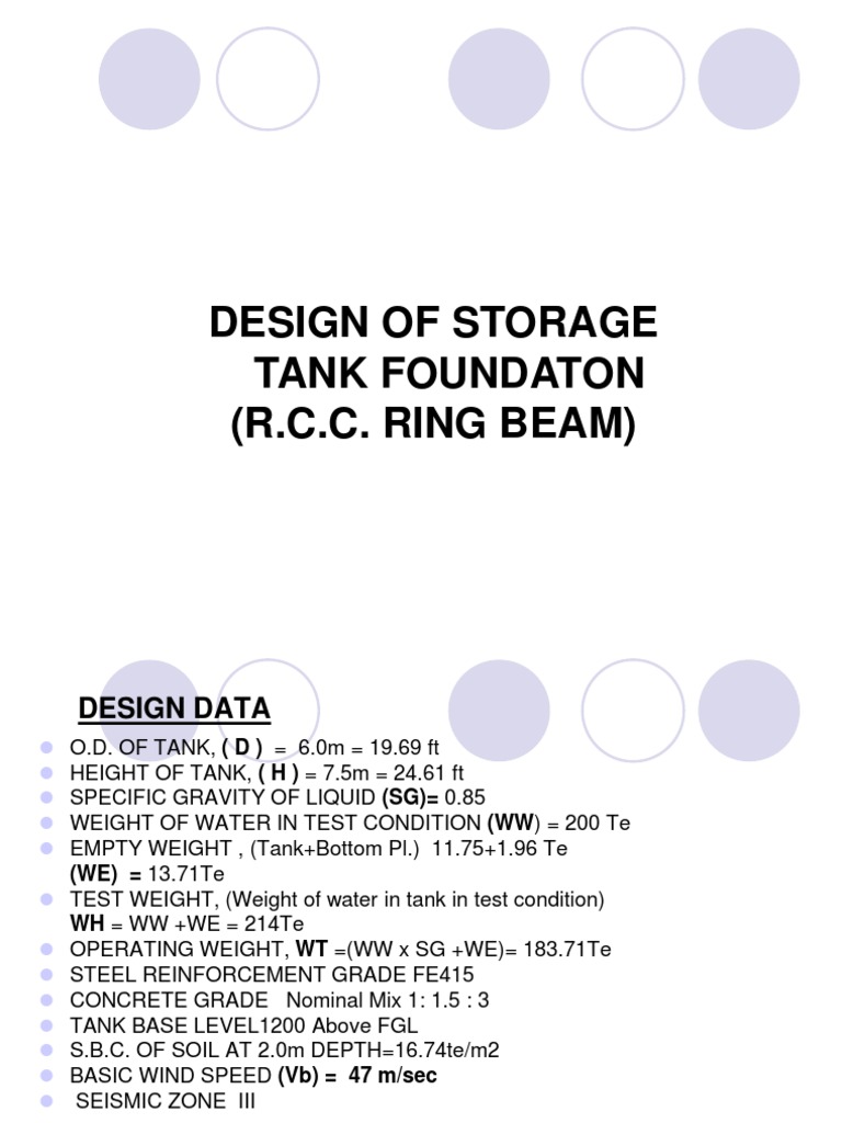 Design of Storage Tank Foundation | PDF
