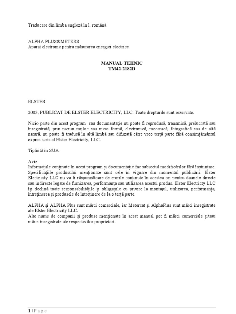 Manual Contor Alpha | PDF