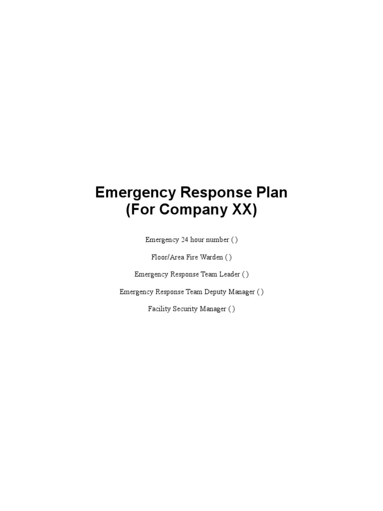1 - Emergency Response Plan Template | PDF | Emergency | Business ...
