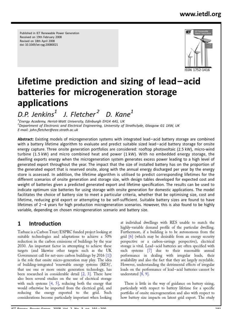 Bess Sizing With DGs | PDF | Distributed Generation | Battery (Electricity)