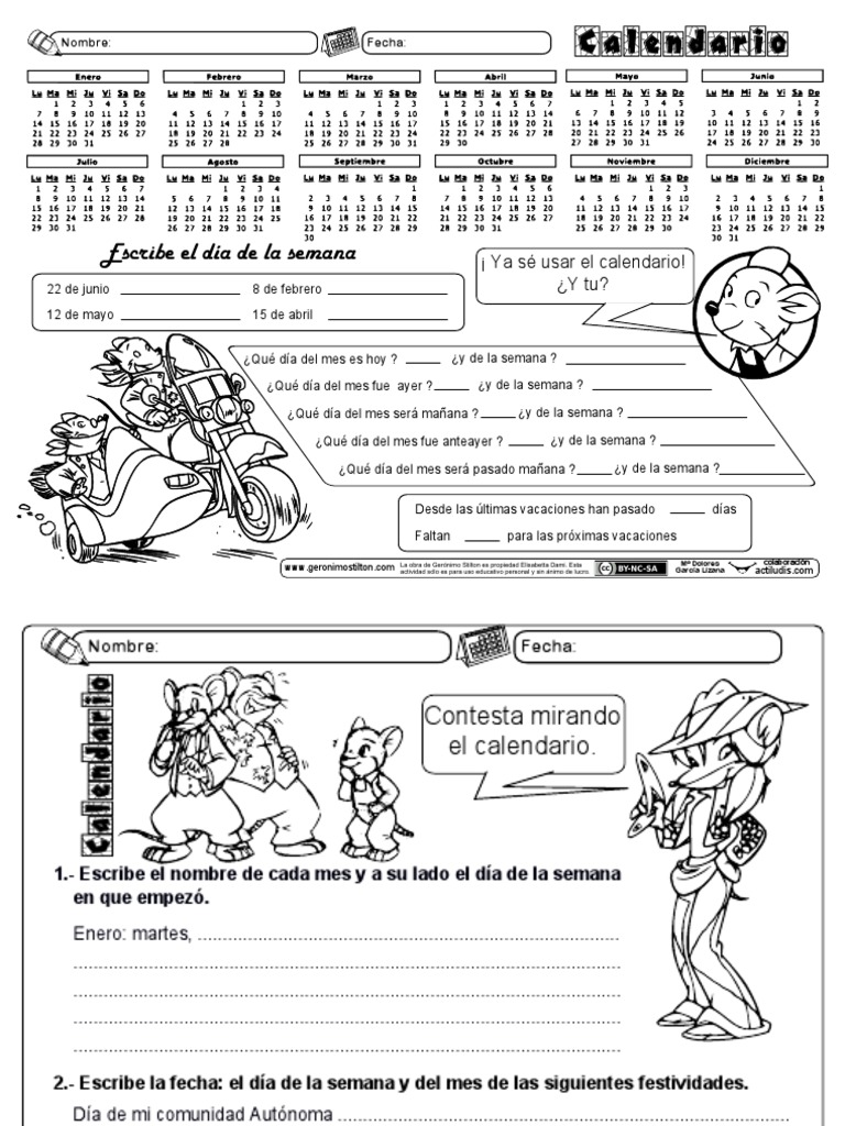 FichaS Calendario | PDF