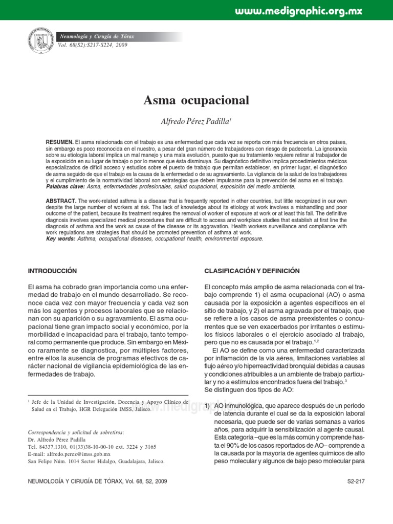 Asma Ocupacional | PDF