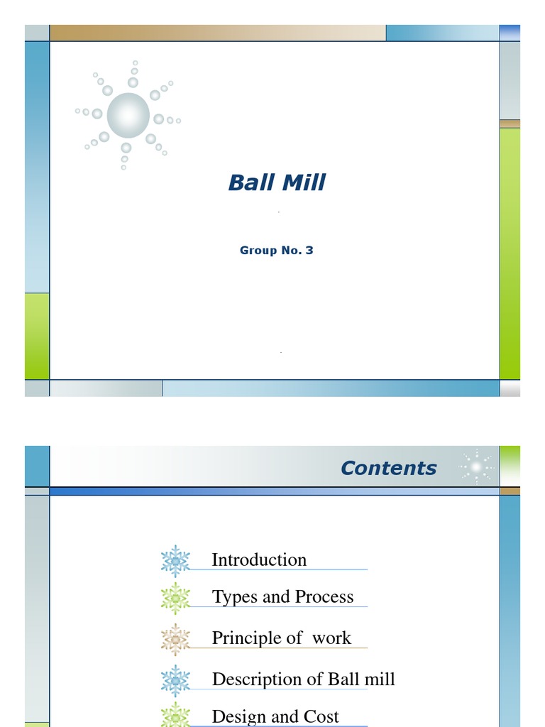 Ball Mill Design and Working Principles | PDF | Mill (Grinding ...