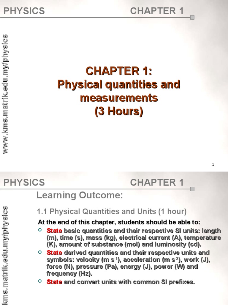 Physical Quantities Matriculation STPM | PDF | Euclidean Vector | Space