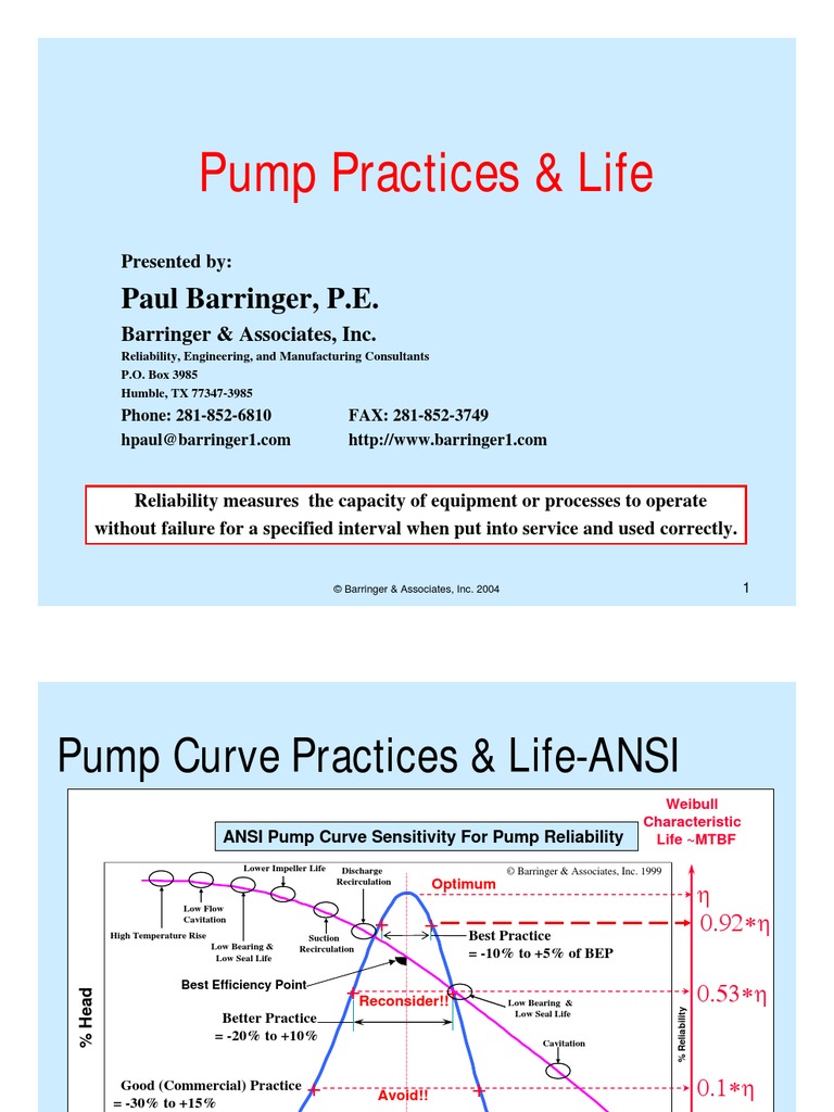 Pump Practices & Life | PDF | Pump | Reliability Engineering