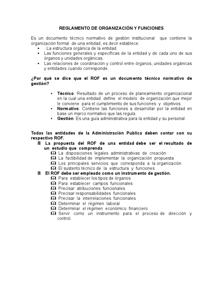 Reglamento de Organización y Funciones Word | PDF | Regulación | Planificación