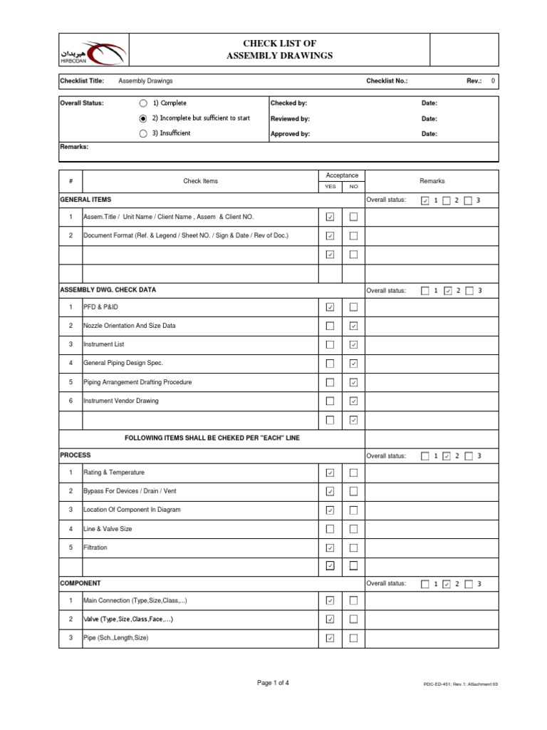 Checklist Typical Format PMS | PDF | Pipe (Fluid Conveyance ...