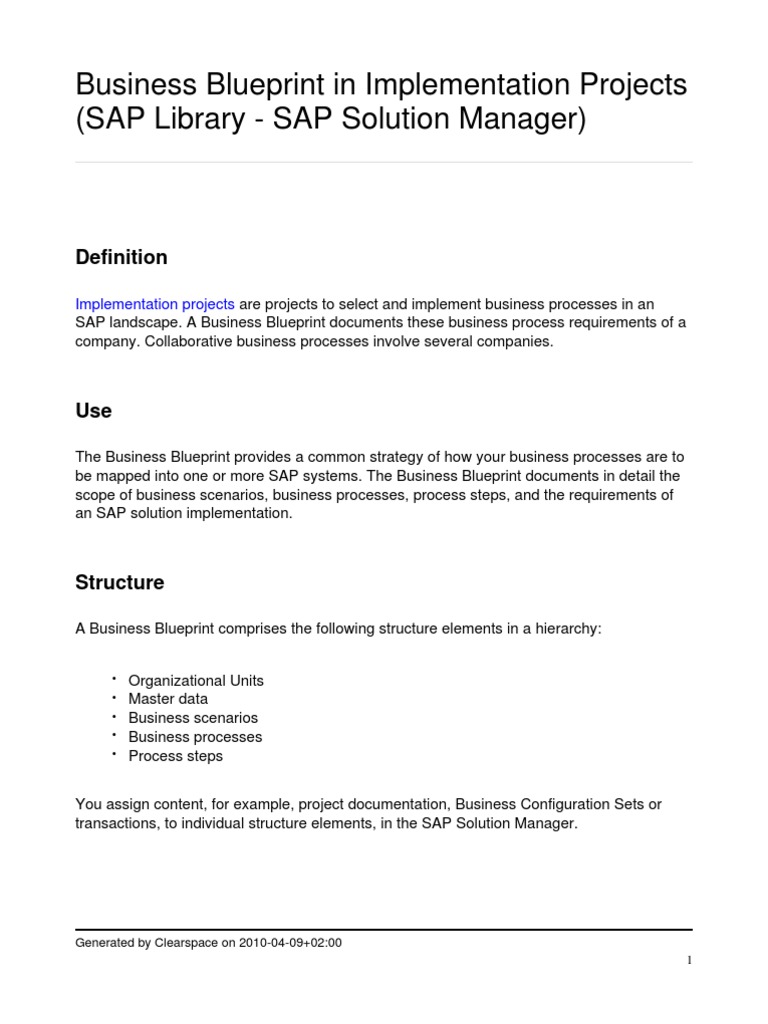 Business Blueprint in SAP Implementation | PDF | Business Process ...