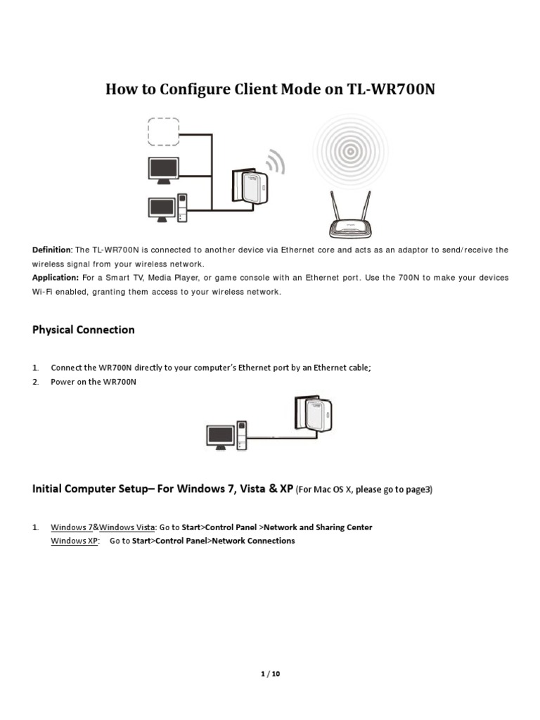 How To Configure Client Mode On Tl Wr700n Pdf Download Free Pdf Microsoft Windows Windows