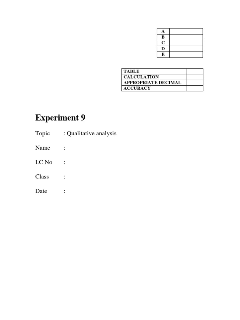 Experiment Chemistry 1 STPM | PDF | Science & Mathematics