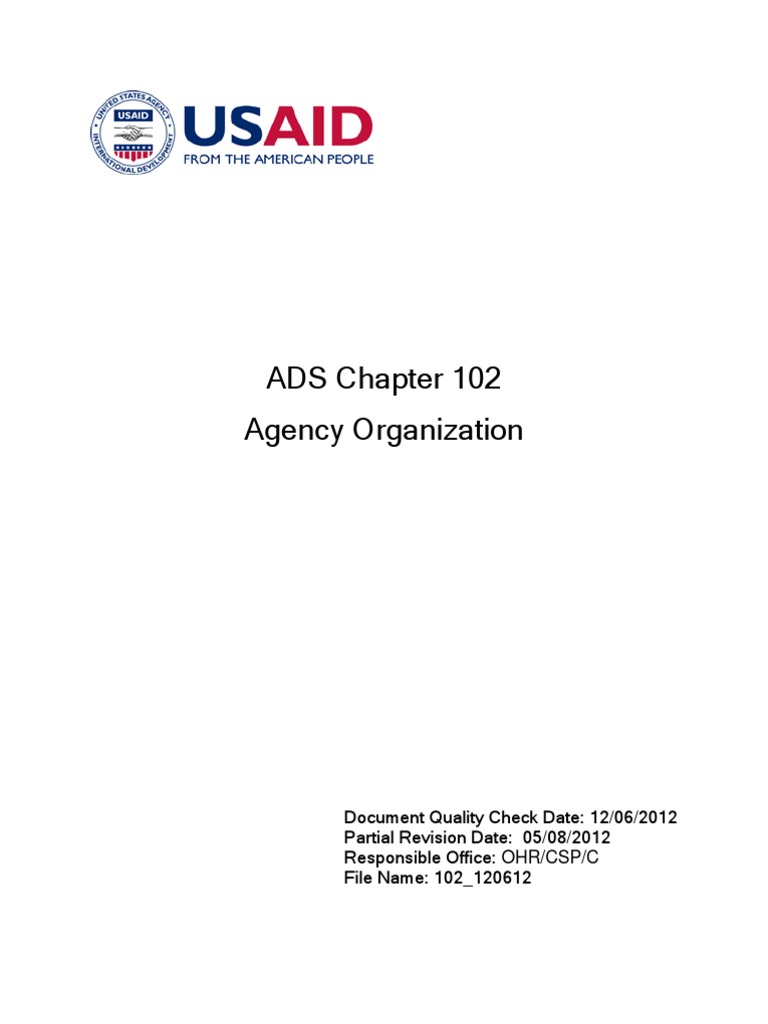 USAID Agency Organization Guidelines | PDF | Career & Growth | Finance ...