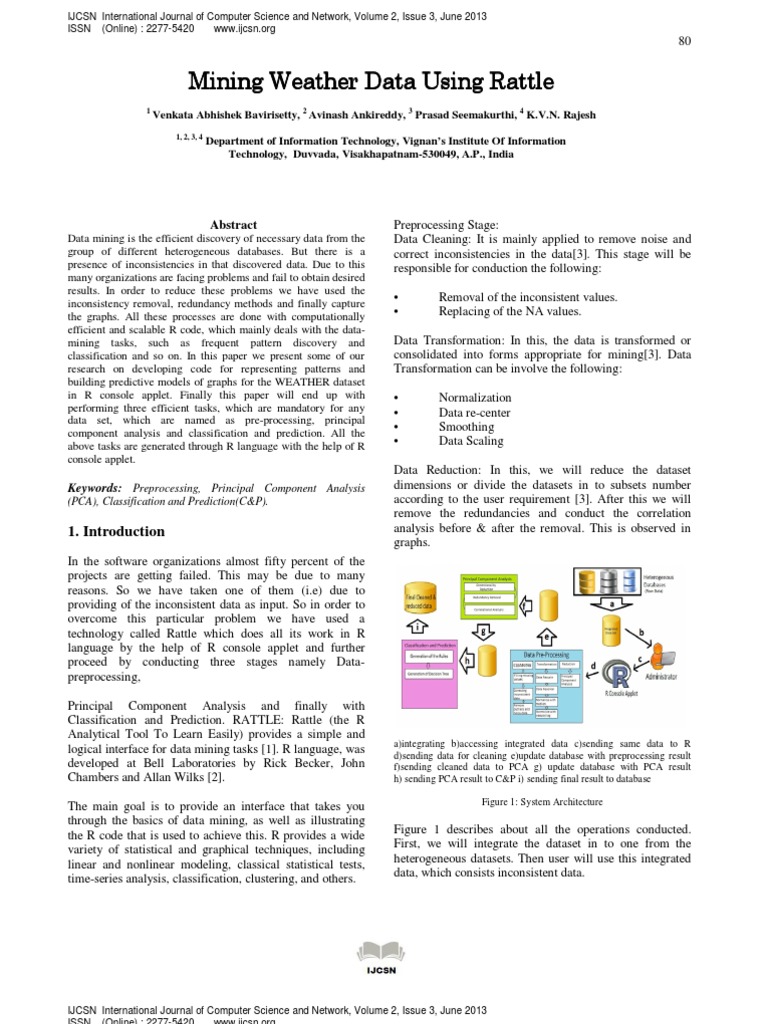 Mining Weather Data Using Rattle | PDF | Principal Component Analysis ...
