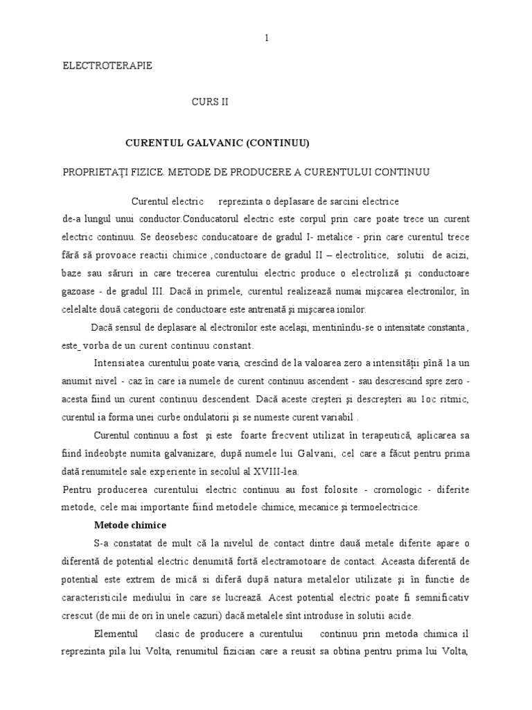 Curentul Galvanic | PDF