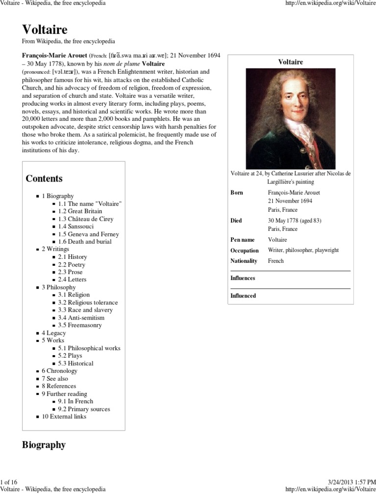 Voltaire: Life and Legacy Overview | PDF | Voltaire | Isaac Newton