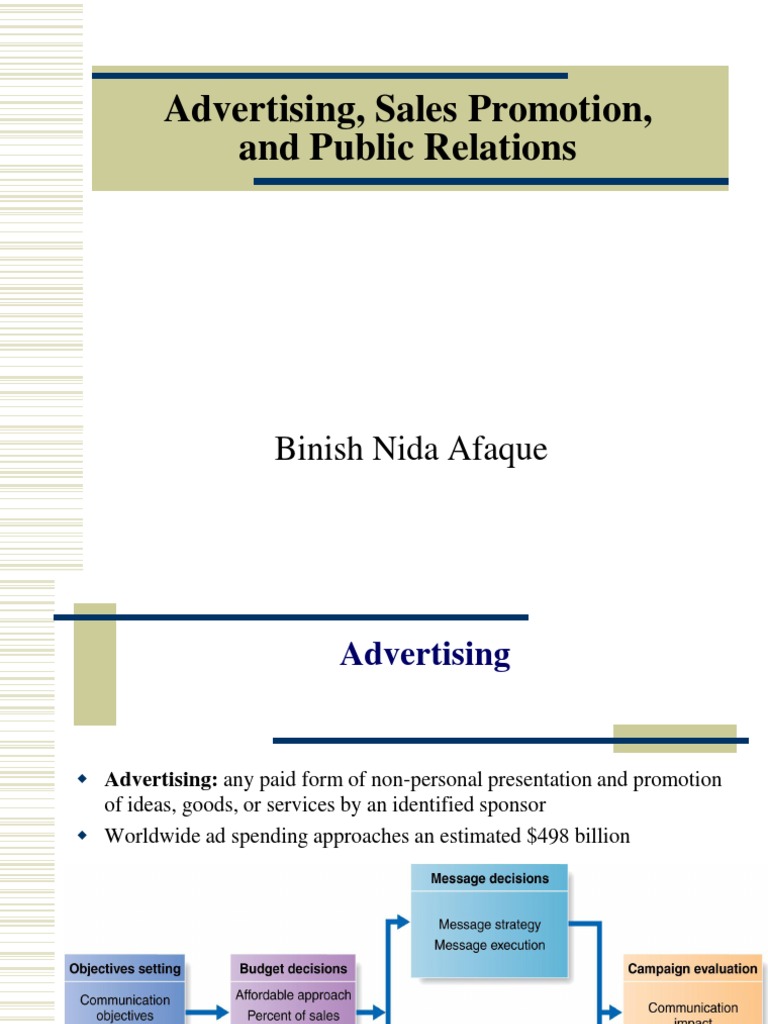 Advertising and Sales Promotion Overview | PDF | Promotion (Marketing ...