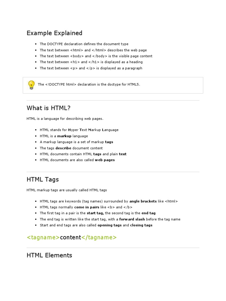 HTML Tutorials | PDF | Html | Html Element