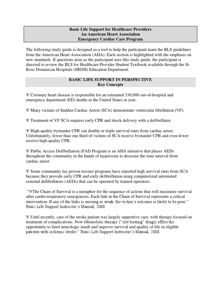 BLS Guidelines for Healthcare Providers | PDF | Cardiopulmonary ...