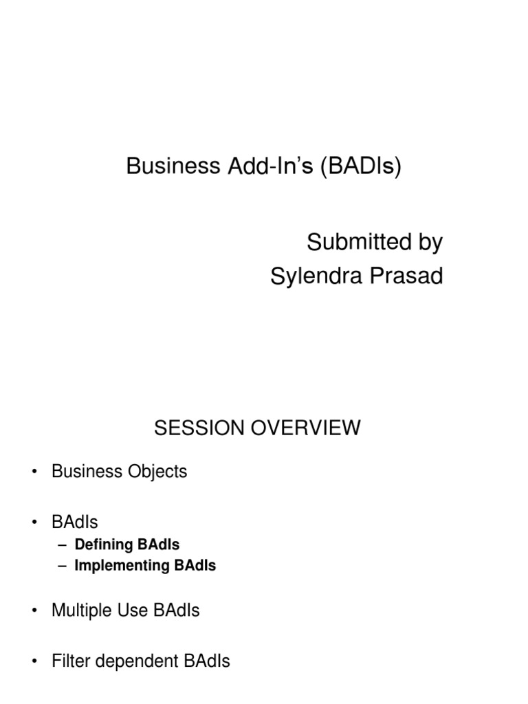 Understanding BAdIs in SAP Enhancements | PDF | Business | Computers