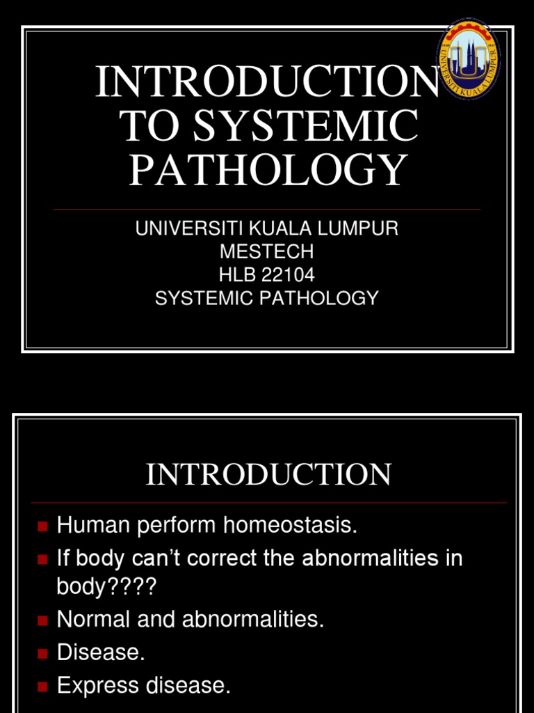 Introduction to Systemic Pathology | PDF