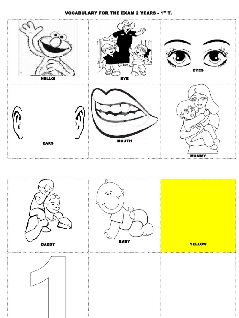 Vocabulary for 2-Year-Olds Exam | PDF