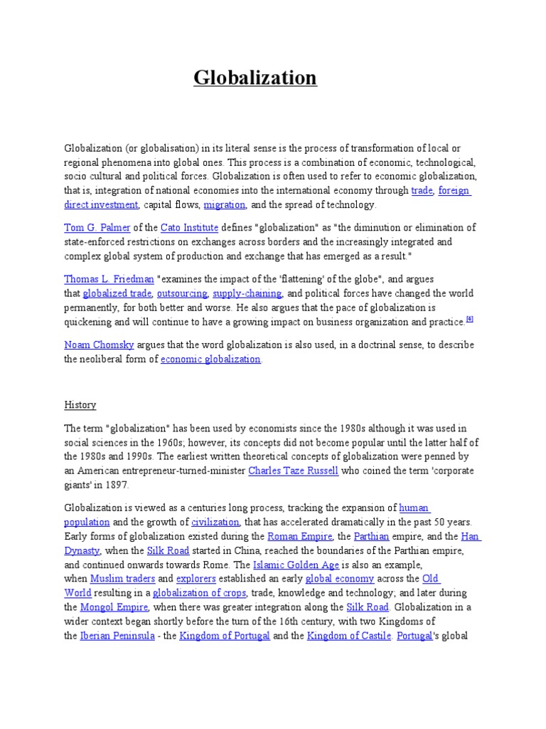 Eseu Globalizare | PDF | Globalization | Economic Inequality