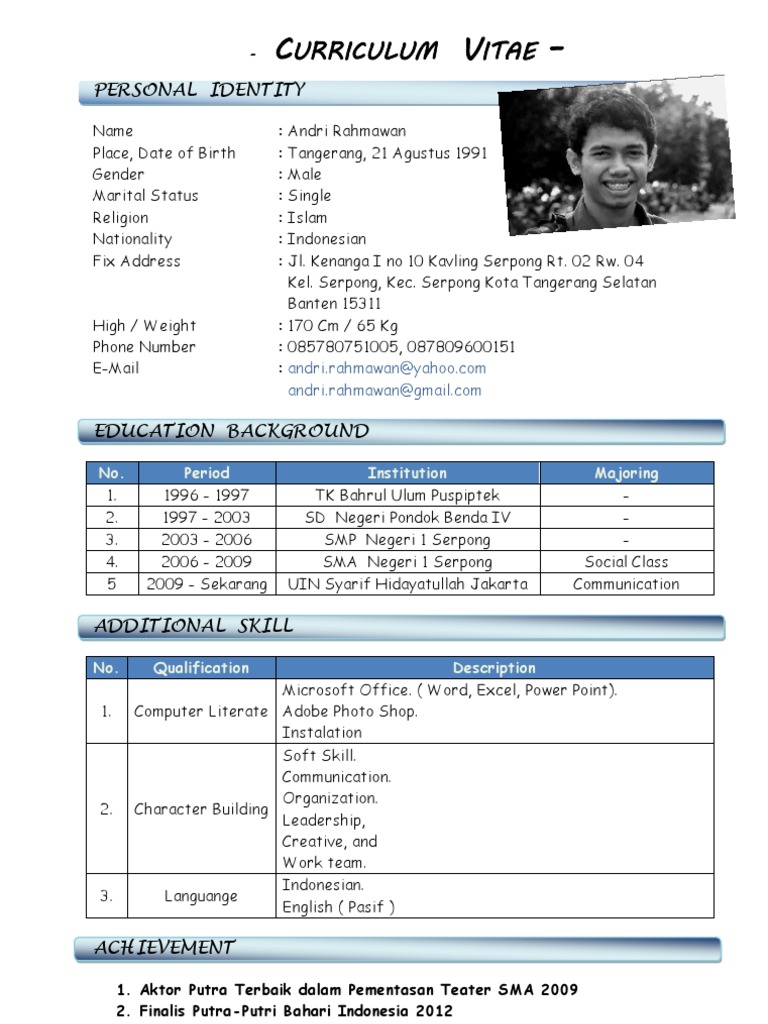 Andri Rahmawan's Professional CV | PDF | Indonesia