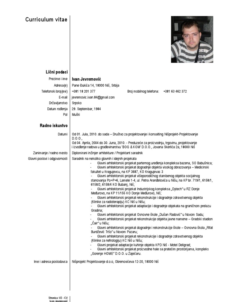 CV - Ivan Jevremovic | PDF