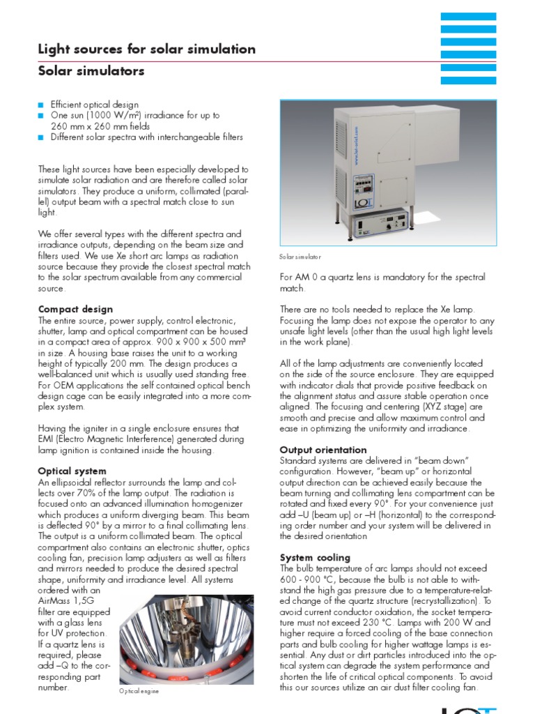 LQ Solar Simulator Eu | PDF | Ultraviolet | Electromagnetic Spectrum