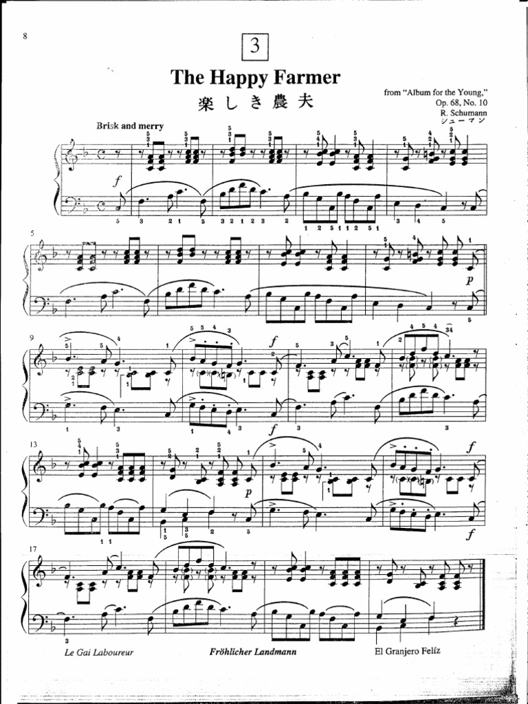 Suzuki Piano School Volume 2-The Happy Farmer | PDF