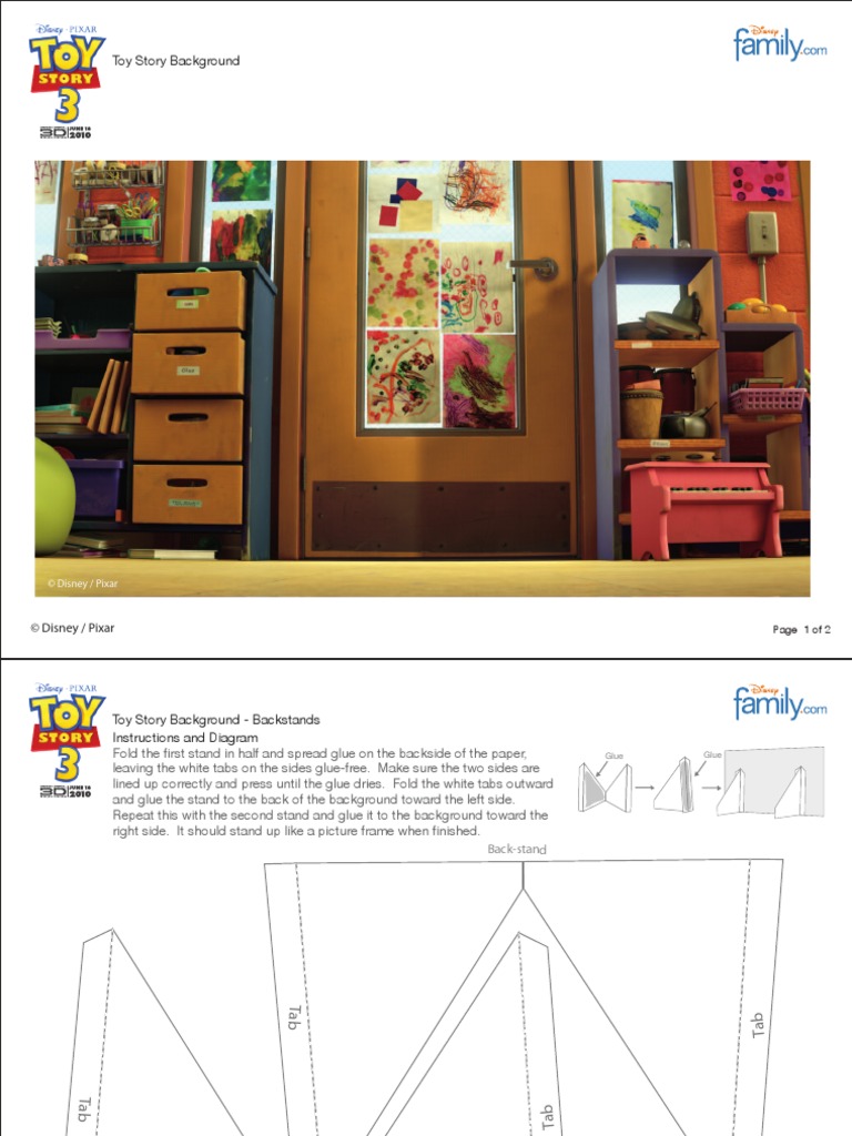 Toy Story 3 Background Printable 0410 PDF | PDF | Home & Garden | Art