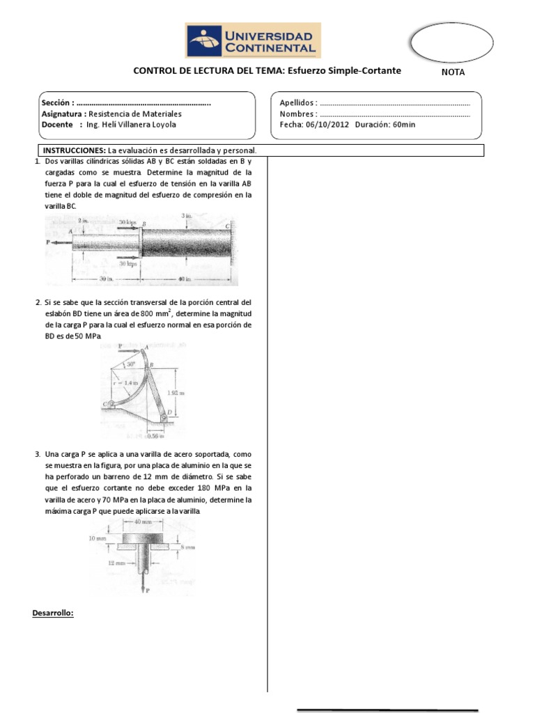 CL Esfuerzo Simple-Cortante | PDF