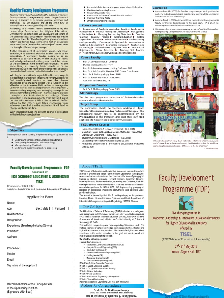 FDP Brochure | PDF | Leadership | Cognition